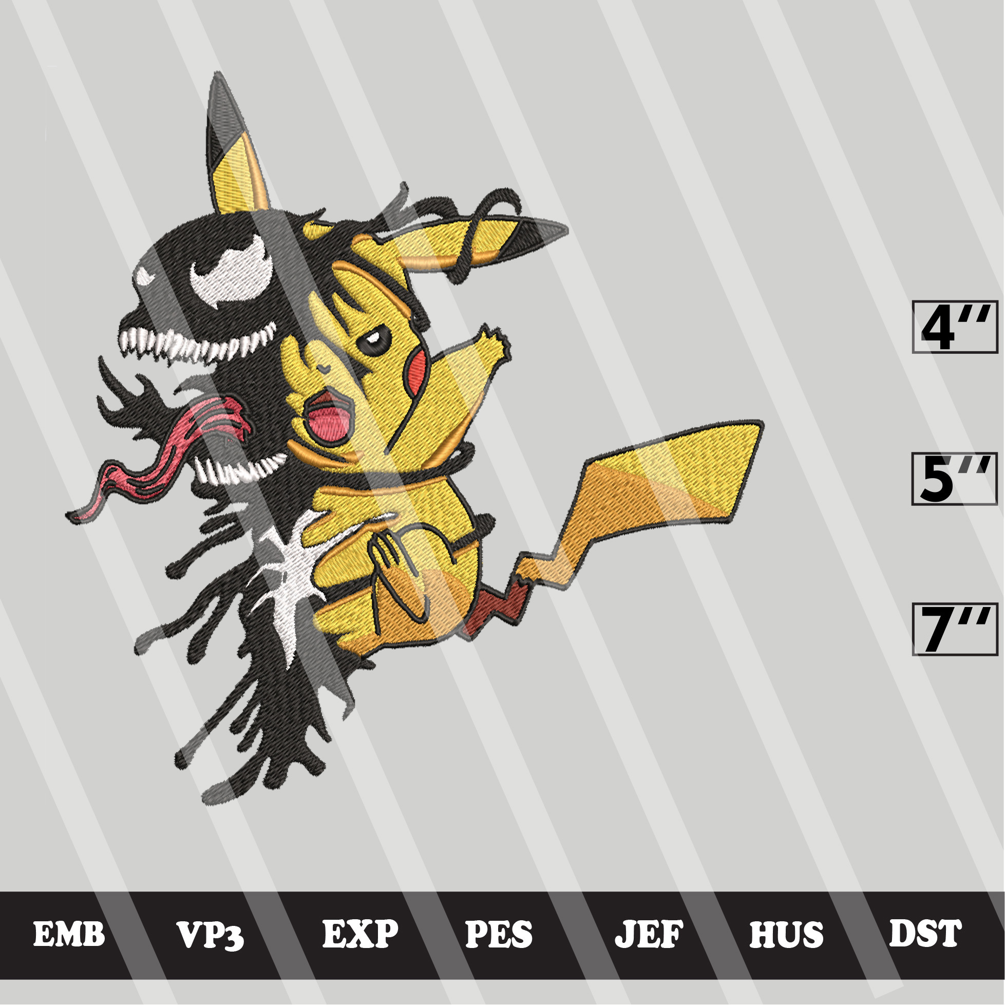 Pikachu Venom Embroidery Designs, Pokemon Machine Embroidery - Inspire ...