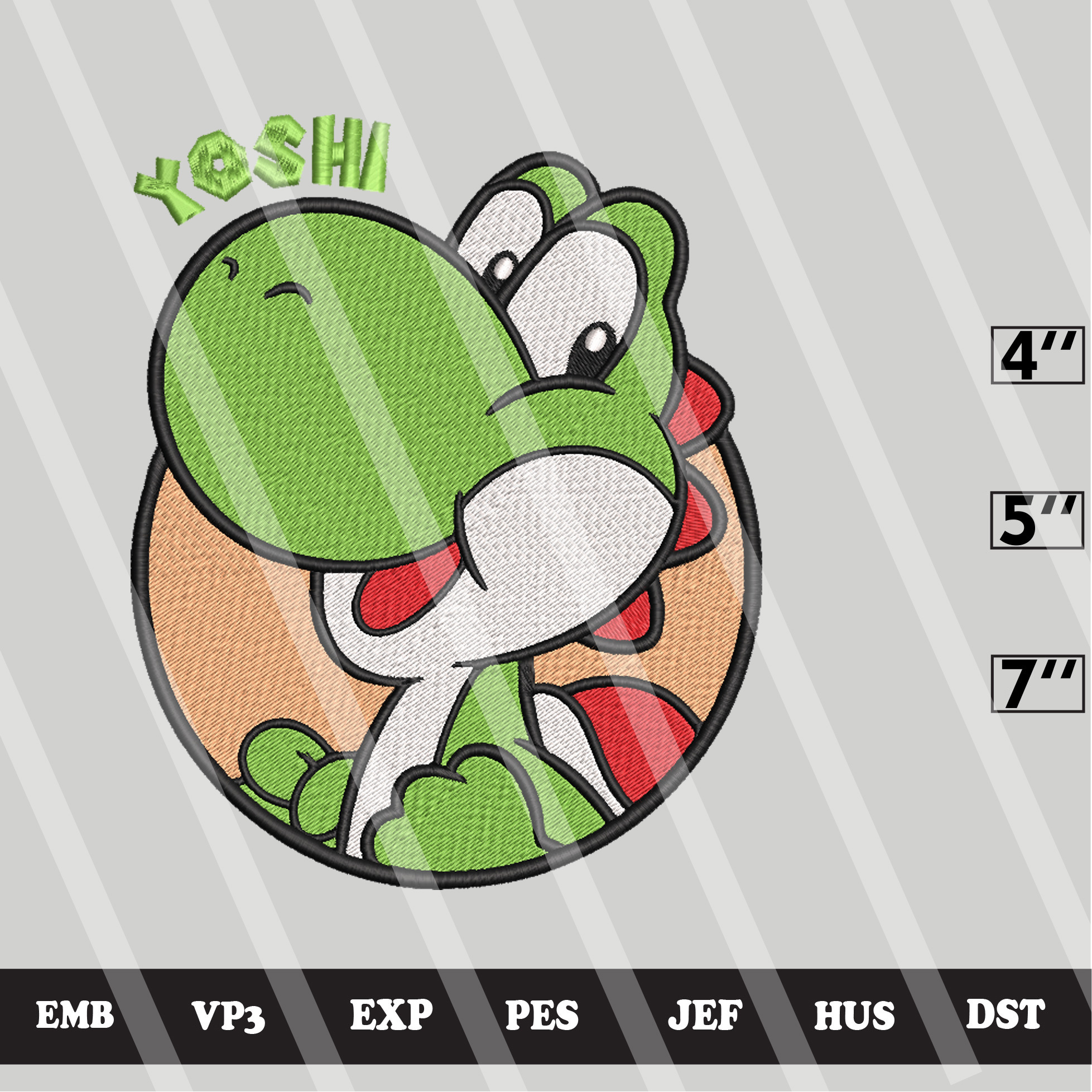 Yoshi Embroidery Design files, Super Mario Machine Embroider | Inspire ...