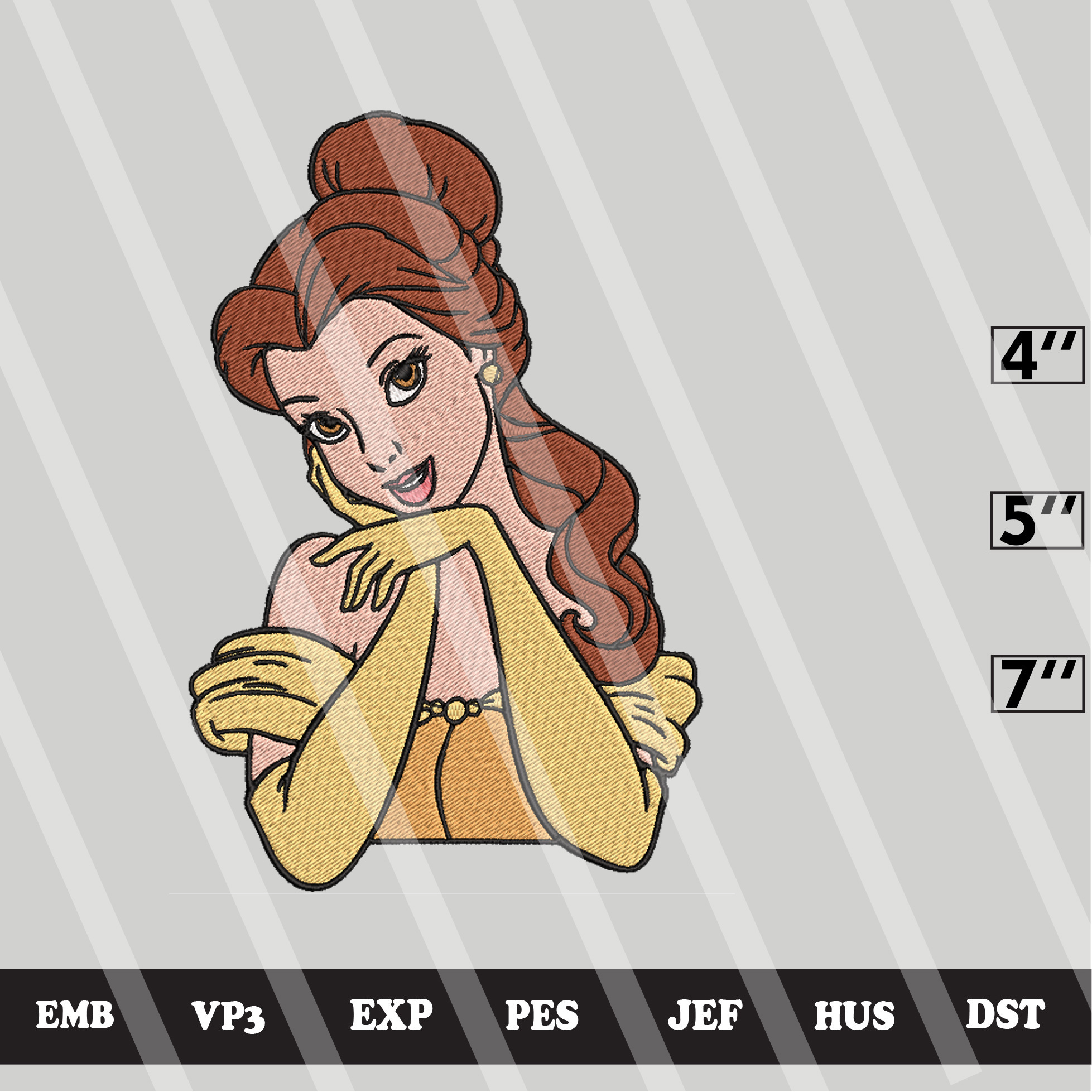 Belle Embroidery Design files, Princesses Machine Embroidery - Inspire ...