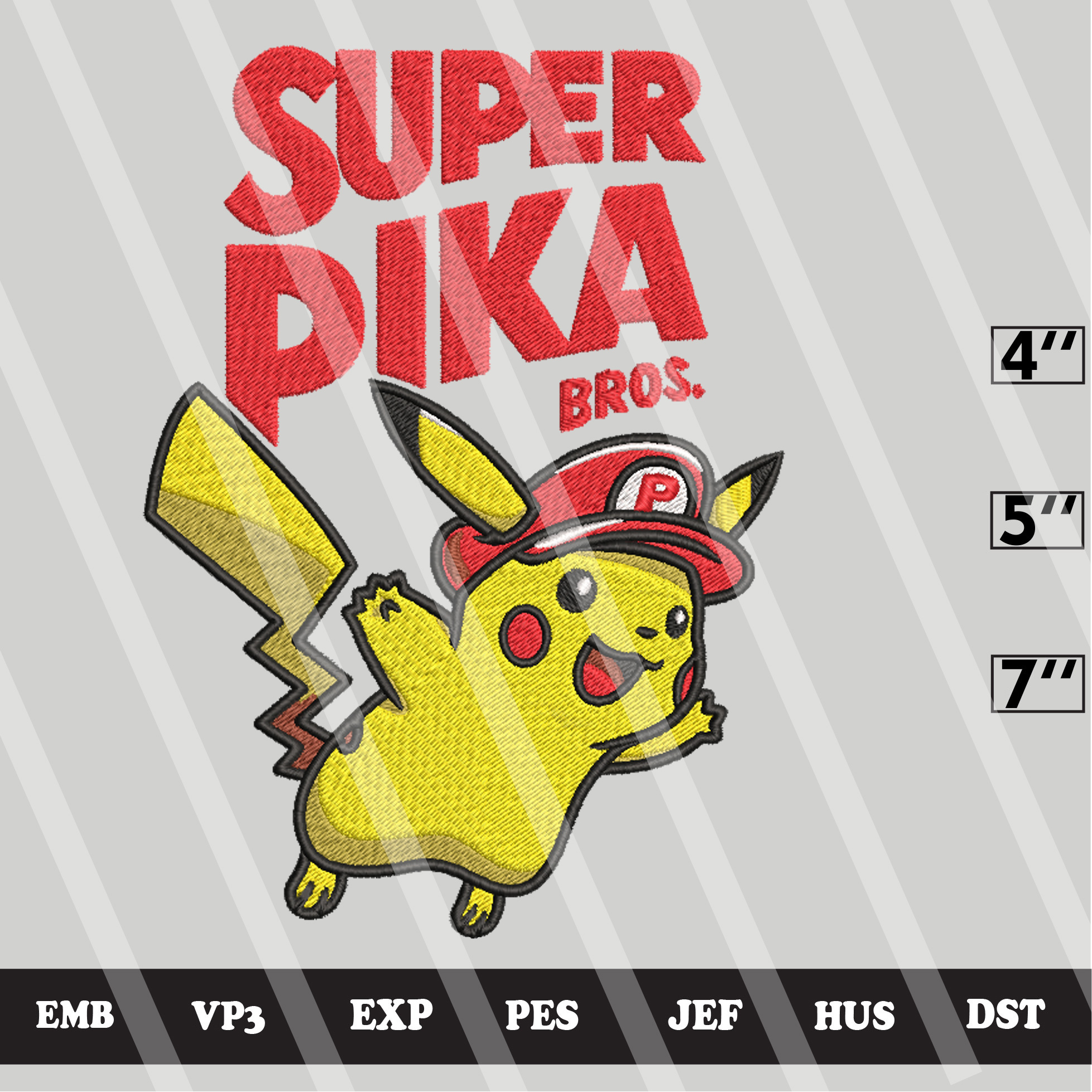 Super Pikachu Bros Embroidery Design files, Super Pikachu Ma | Inspire Uplift