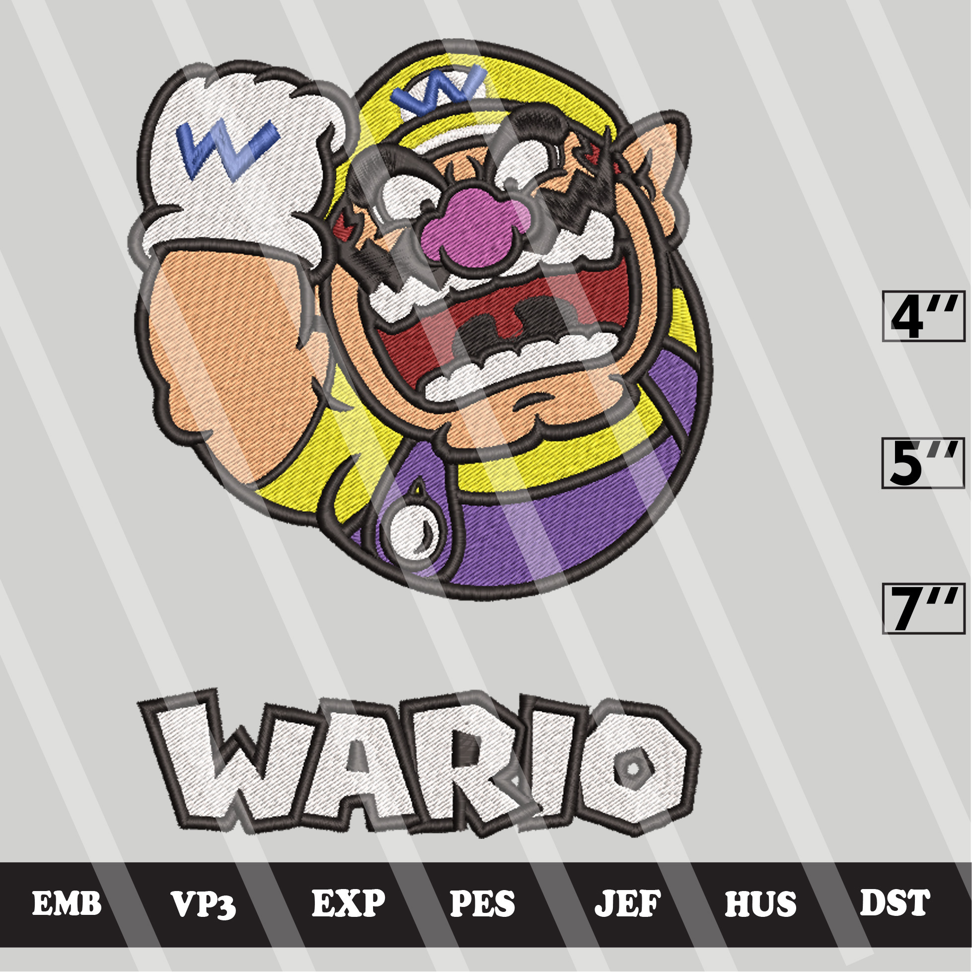 Wario Embroidery Design files, Super Mario Machine Embroider - Inspire ...