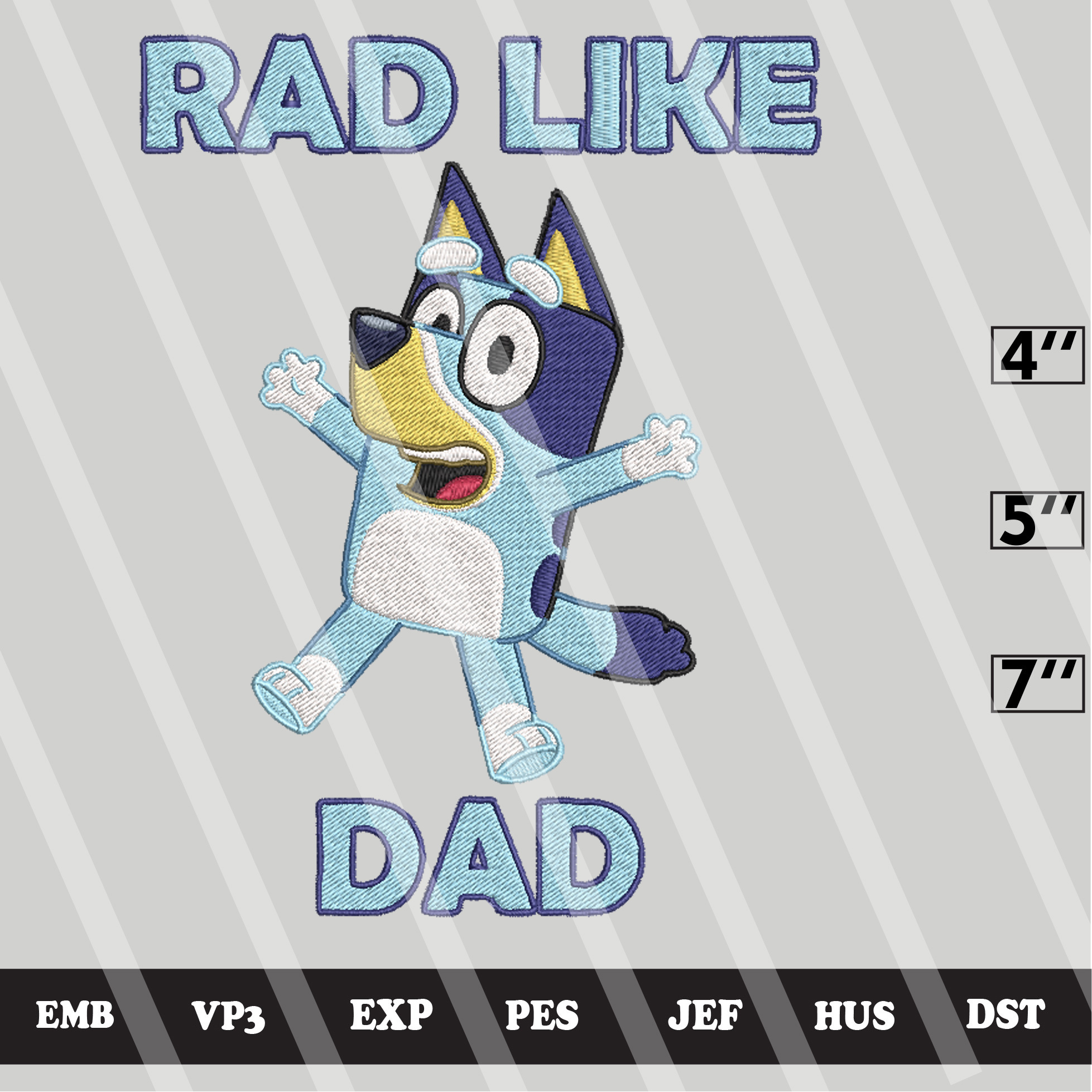 Bluey Rad Like Dad Embroidery Designs, Bluey Family Machine - Inspire ...