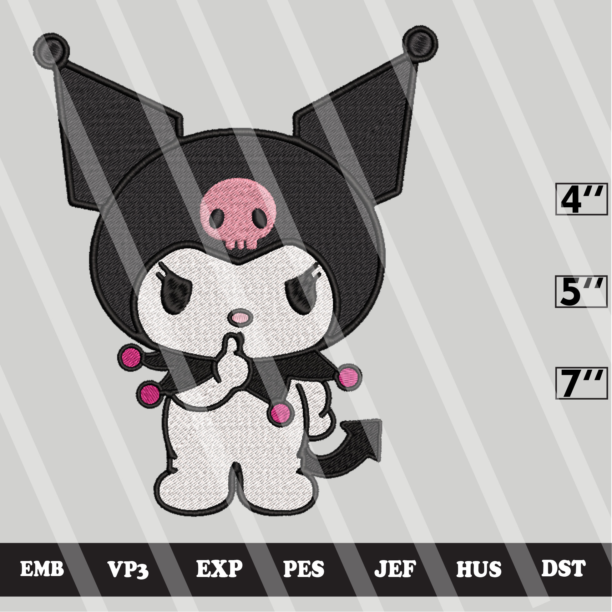 Kuromi Embroidery Design, Kuromi Embroidery, Embroidery File | Inspire ...