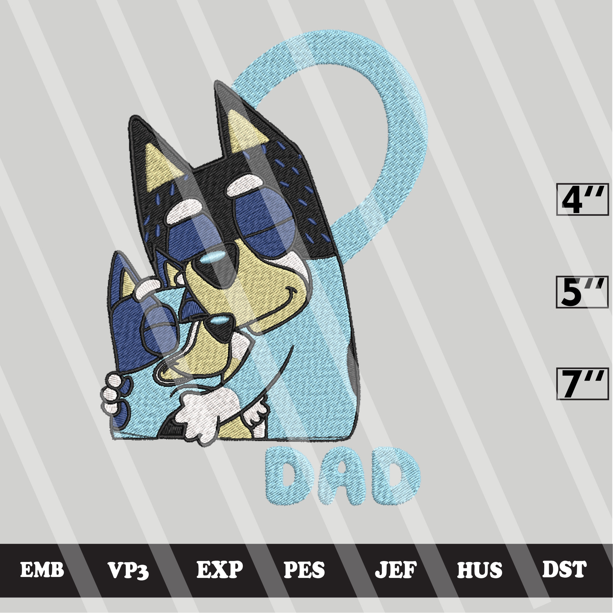 Bluey Best Dad Ever Embroidery Designs, Bluey Family Machine - Inspire ...