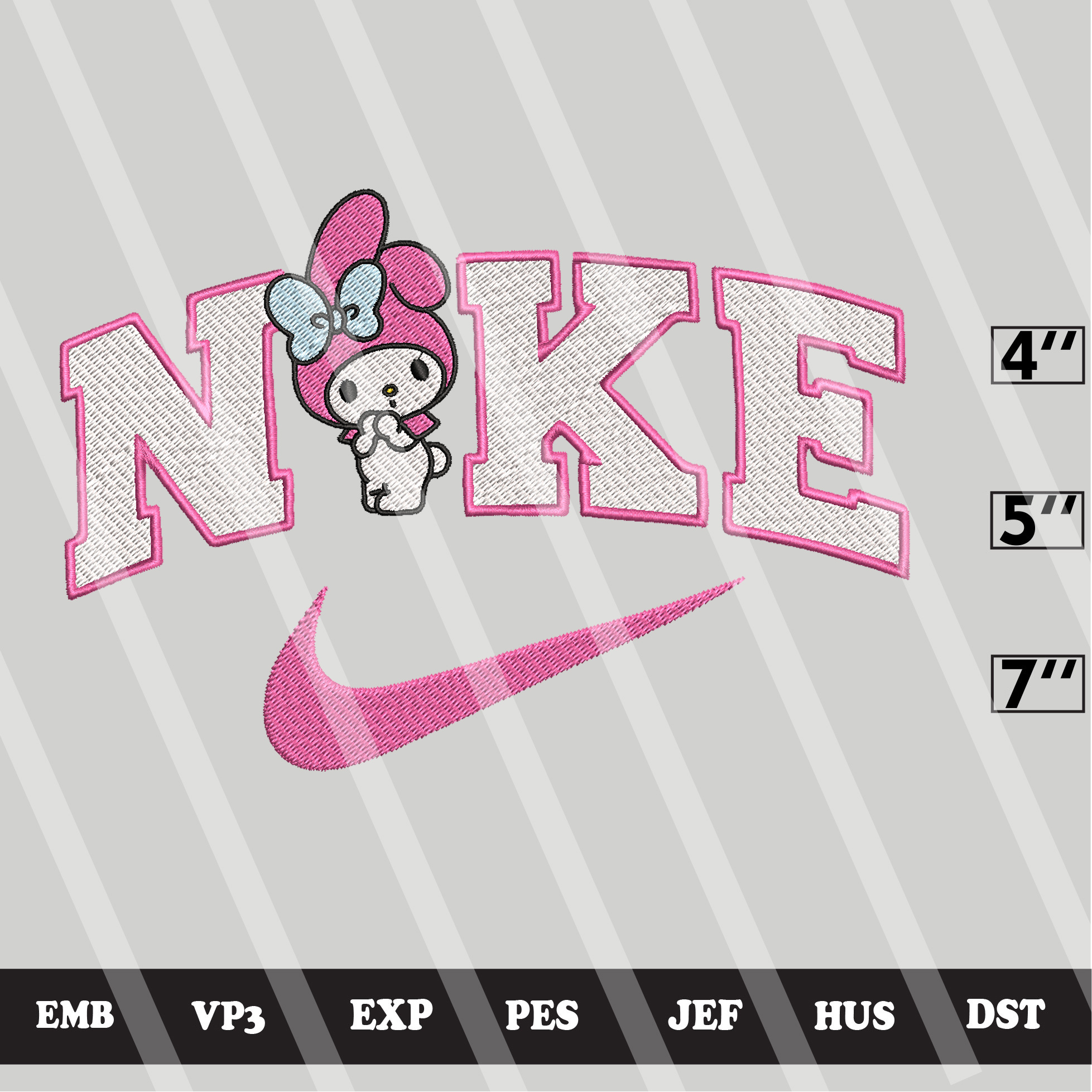 Nik.e Hello Kitty My Melody 2 Embroidery Designs, My Melody - Inspire ...
