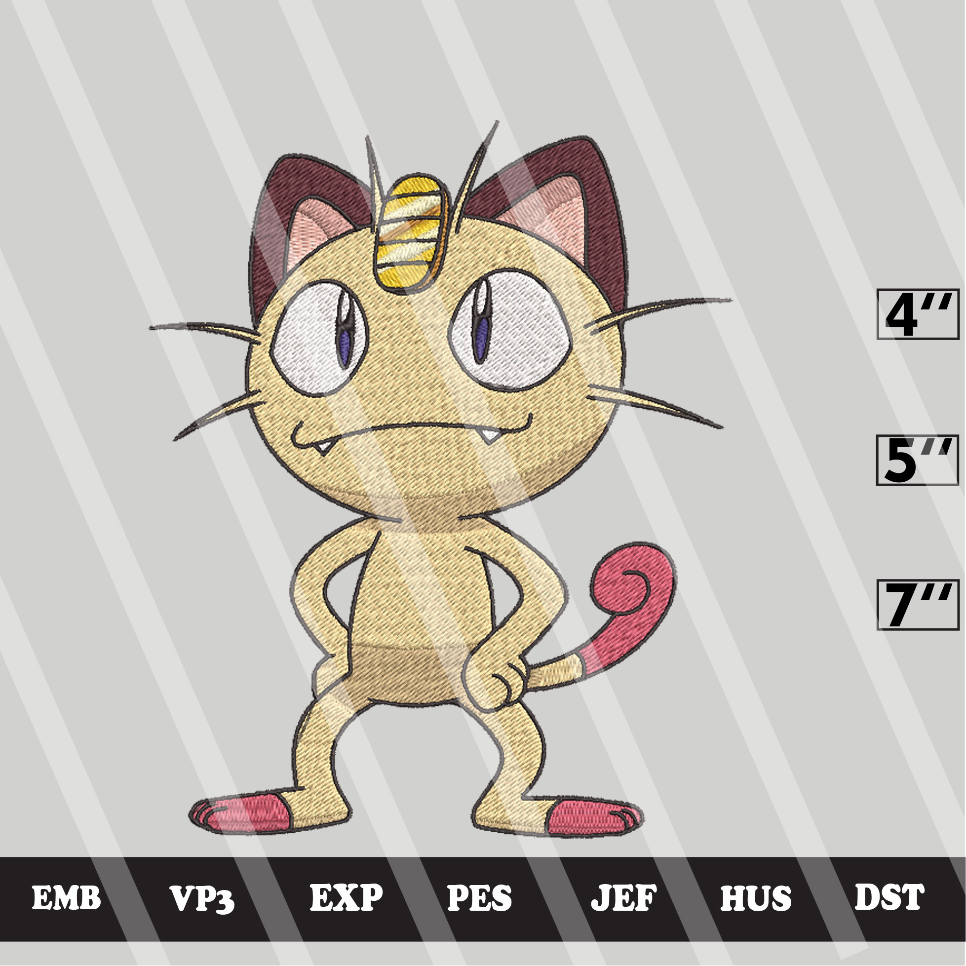 Pokemon Meowth Embroidery Designs , Pokemon Machine Embroide - Inspire ...