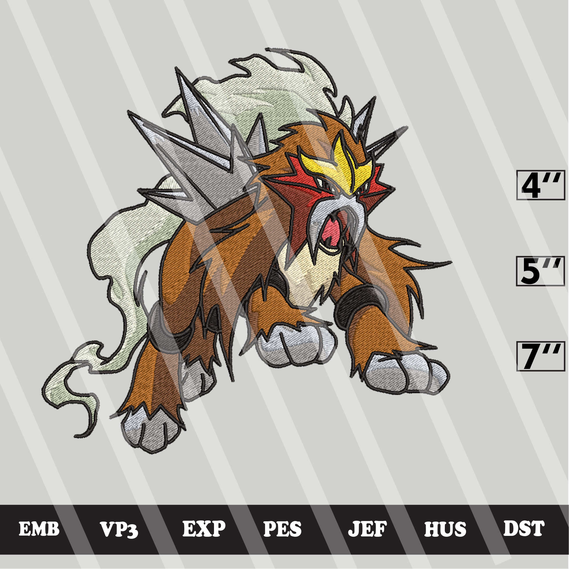 Pokemon Entei Embroidery Designs , Pokemon Machine Embroider | Inspire ...