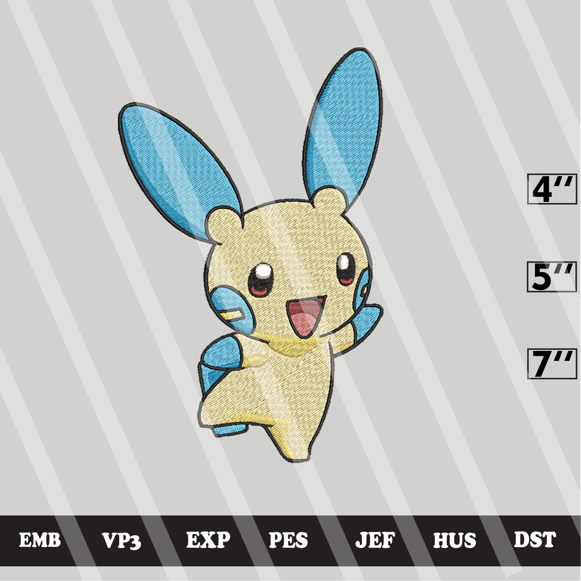 Pokemon Minun Embroidery Designs , Pokemon Machine Embroider - Inspire ...