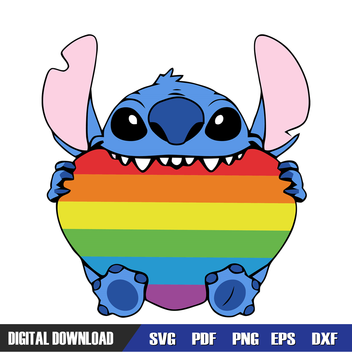 Disney LGBT Pride Stitch Rainbow Heart SVG, Disney SVG ,Mick | Inspire ...