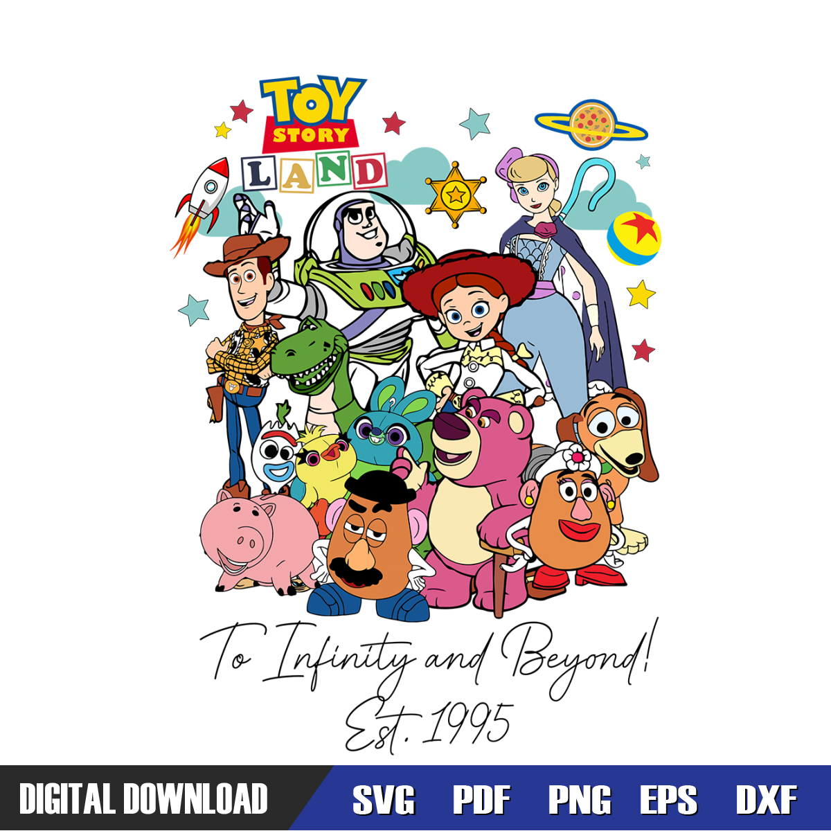 Toy Story Land To Infinity and Beyond Est 1995 SVG, Disney S | Inspire ...