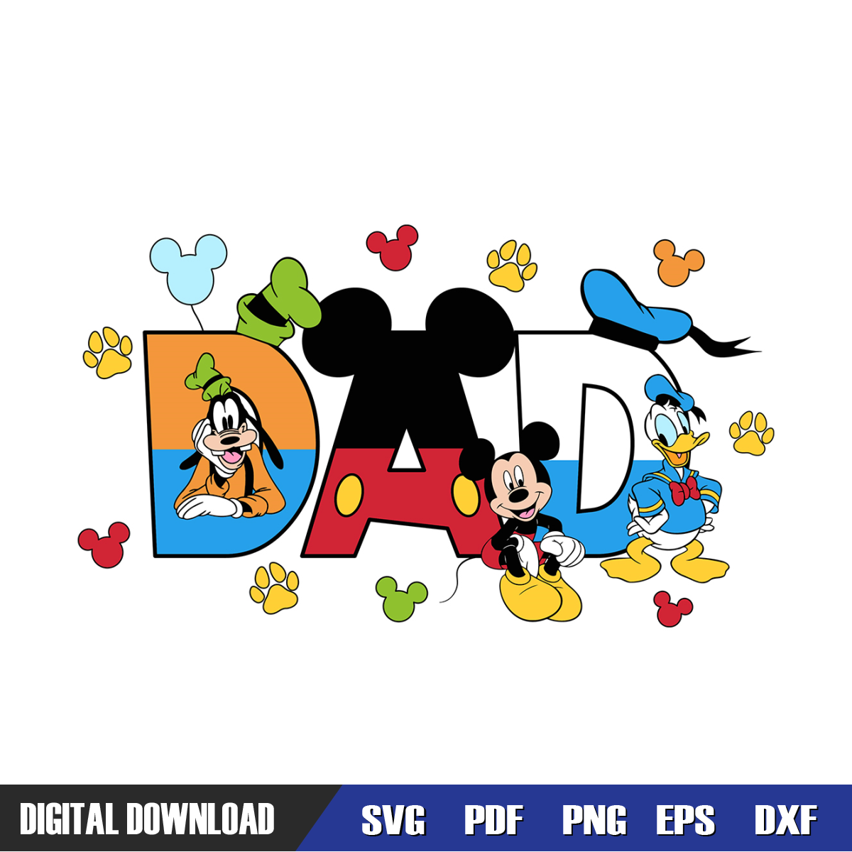 Disney Dad Mickey Mouse and Donald Duck SVG, Disney SVG ,Mic | Inspire ...
