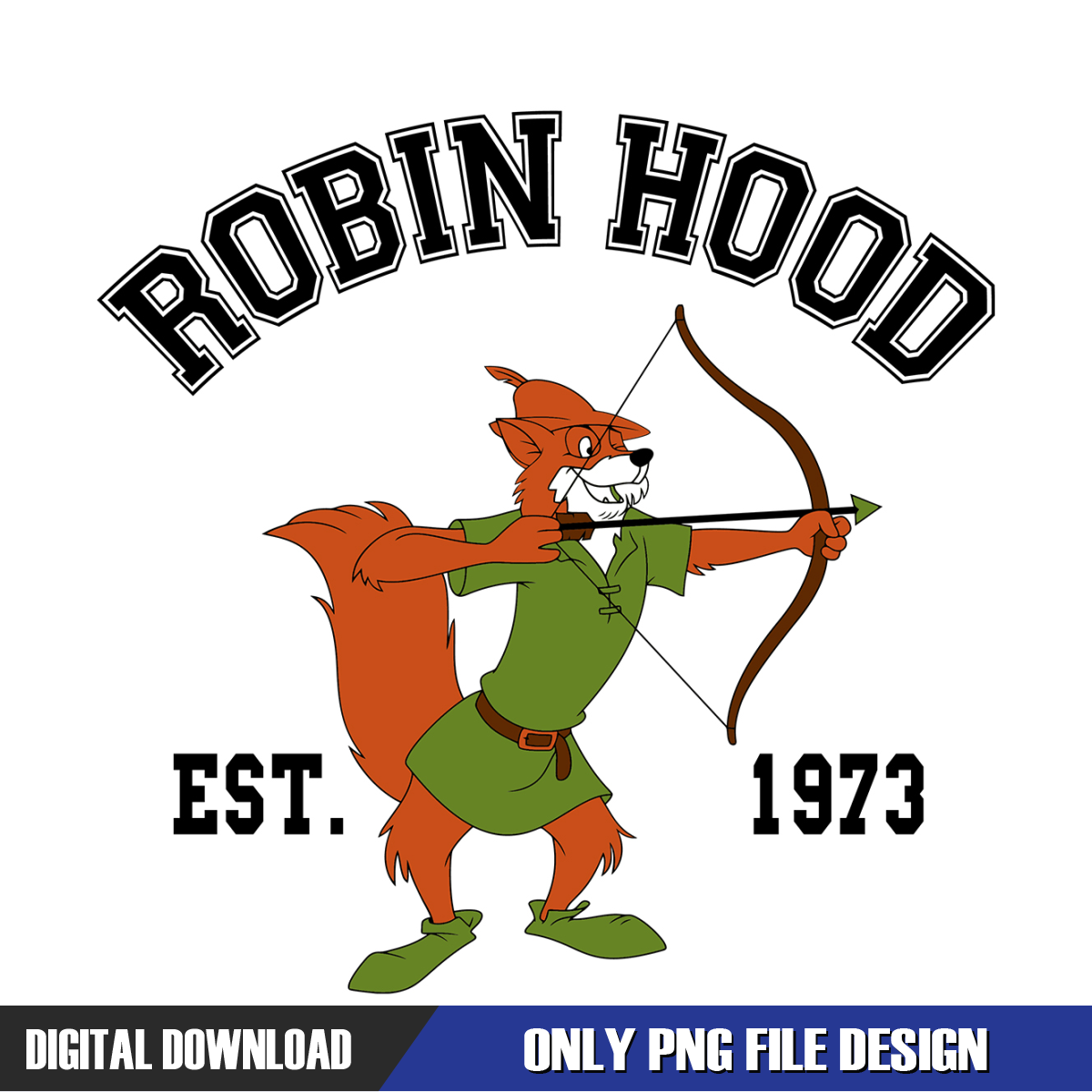 Disney The Robin Hood Fox Est 1973 PNG, Disney PNG ,Disney M | Inspire ...