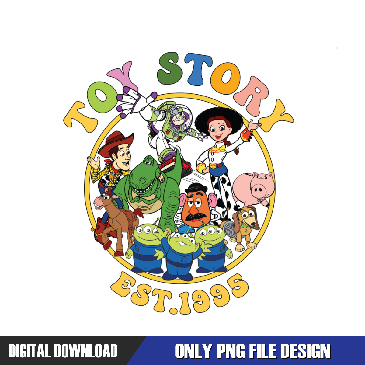 Disney Toy Story Round Logo Est 1995 PNG, Disney PNG ,Disney | Inspire ...