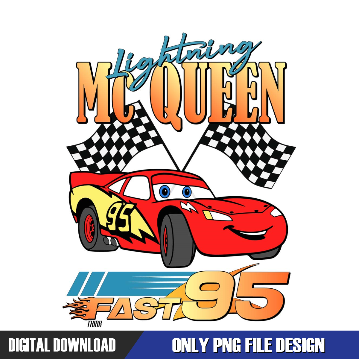 Disney Cars Lightning McQueen Fast 95 PNG, Disney PNG ,Disne | Inspire ...