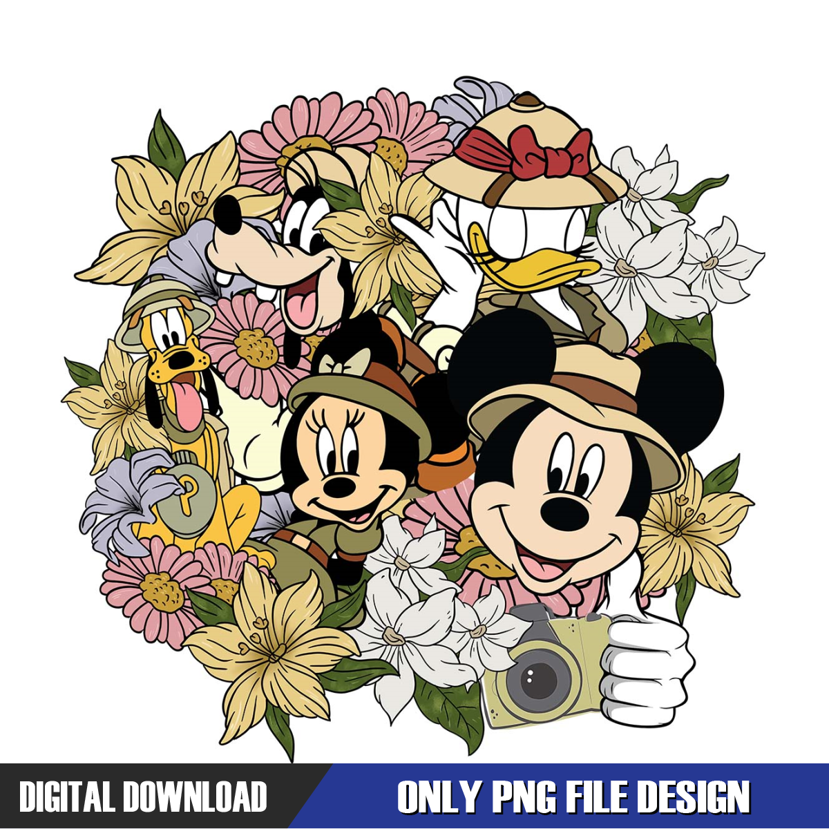 Disney Flower Mickey Friends Safari Mode PNG, Disney PNG ,Di | Inspire ...