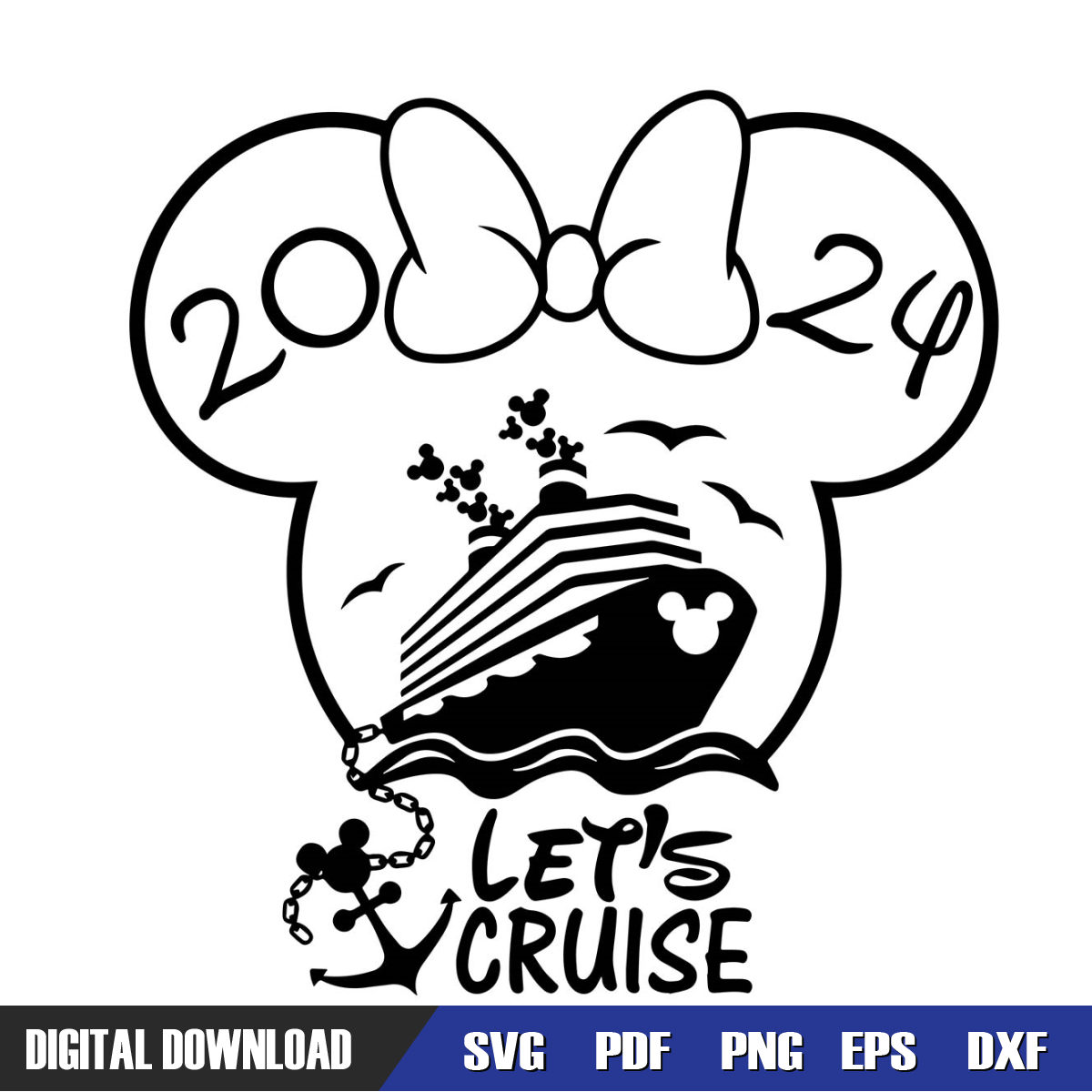 Let's Cruise Disney Minnie Mouse Ship 2024 SVG, Disney SVG , | Inspire ...