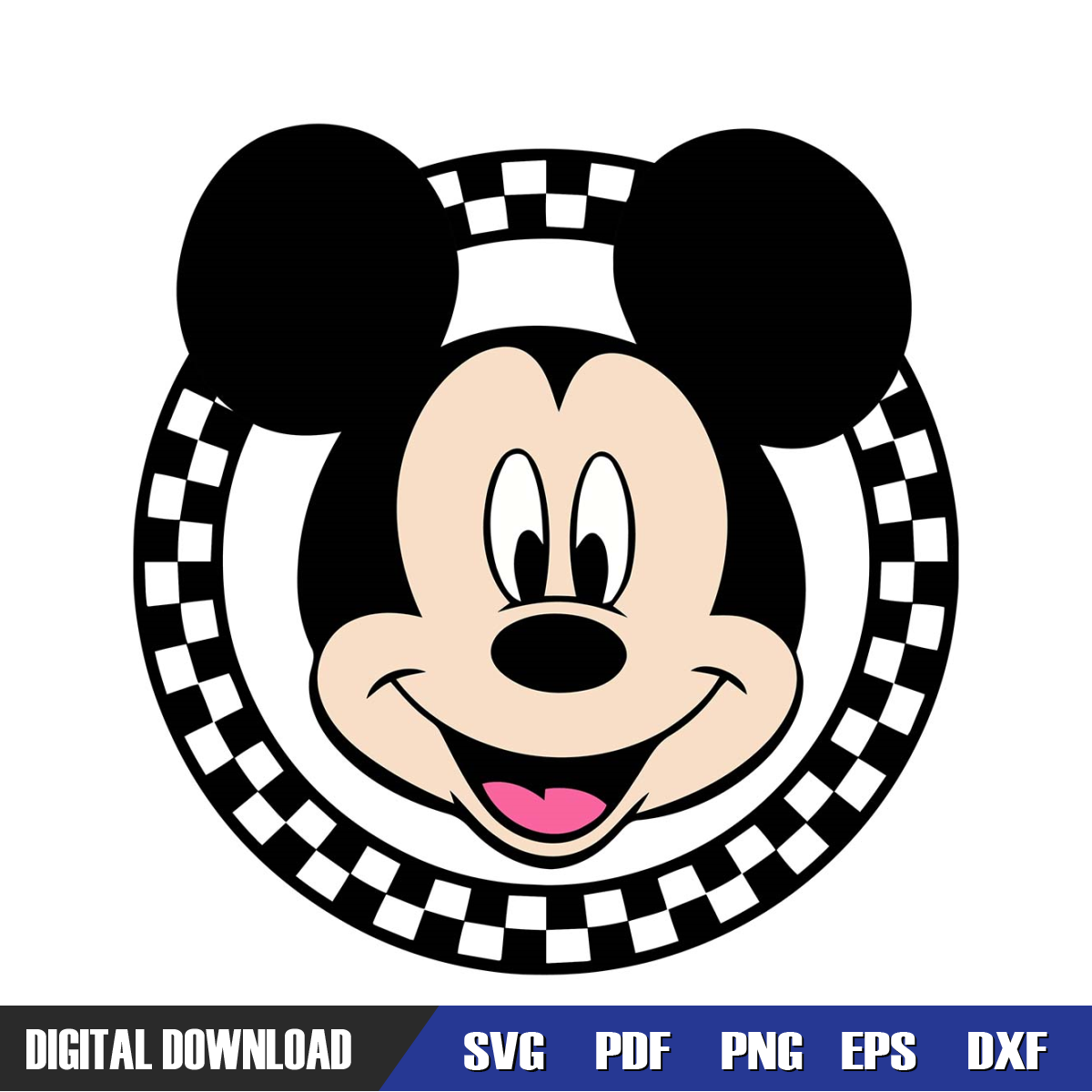 Mickey Mouse Checkered Head SVG, Disney SVG ,Disney Mickey S - Inspire ...