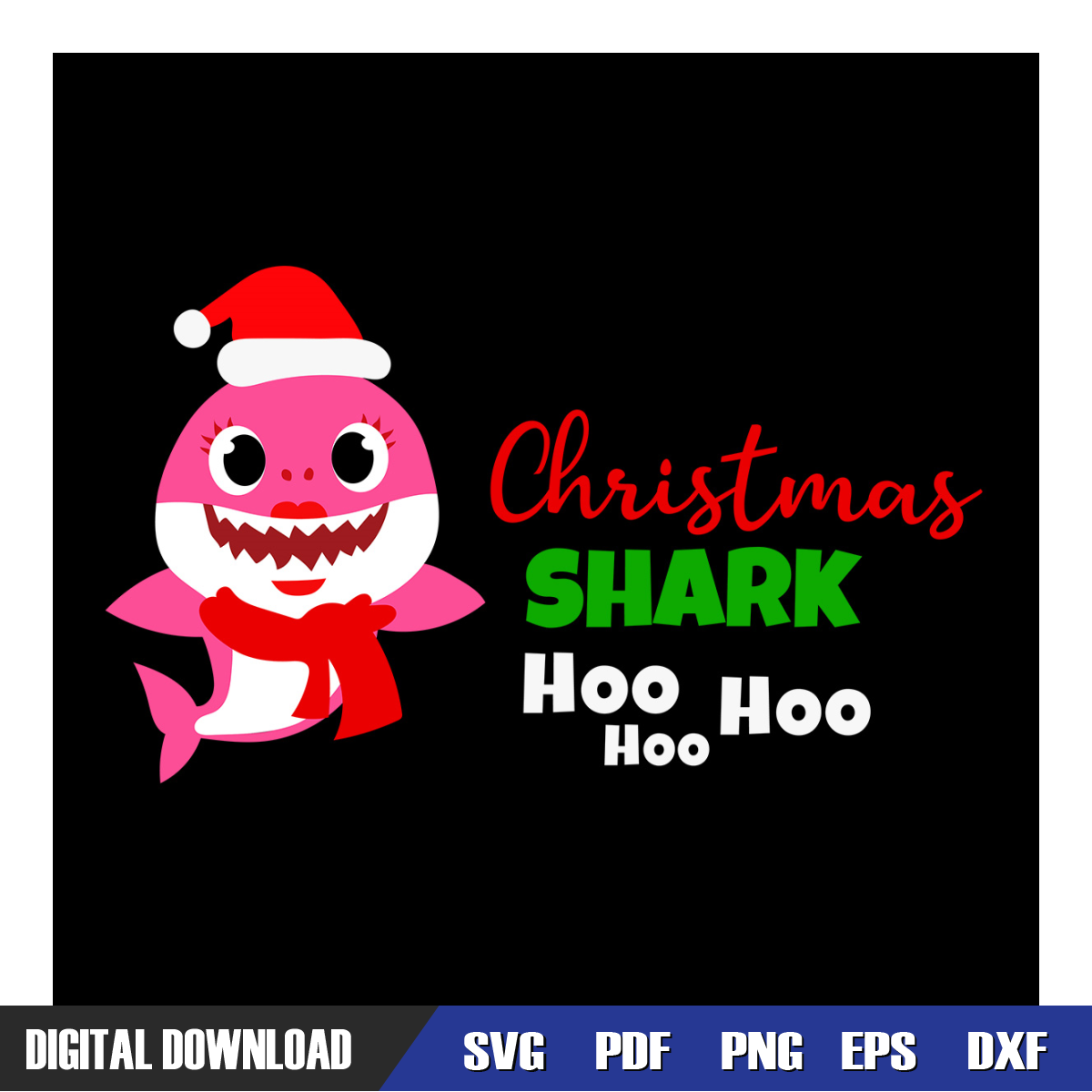 Christmas Santa Baby Shark Purple Hoo Hoo SVG, Cartoon SVG, | Inspire ...