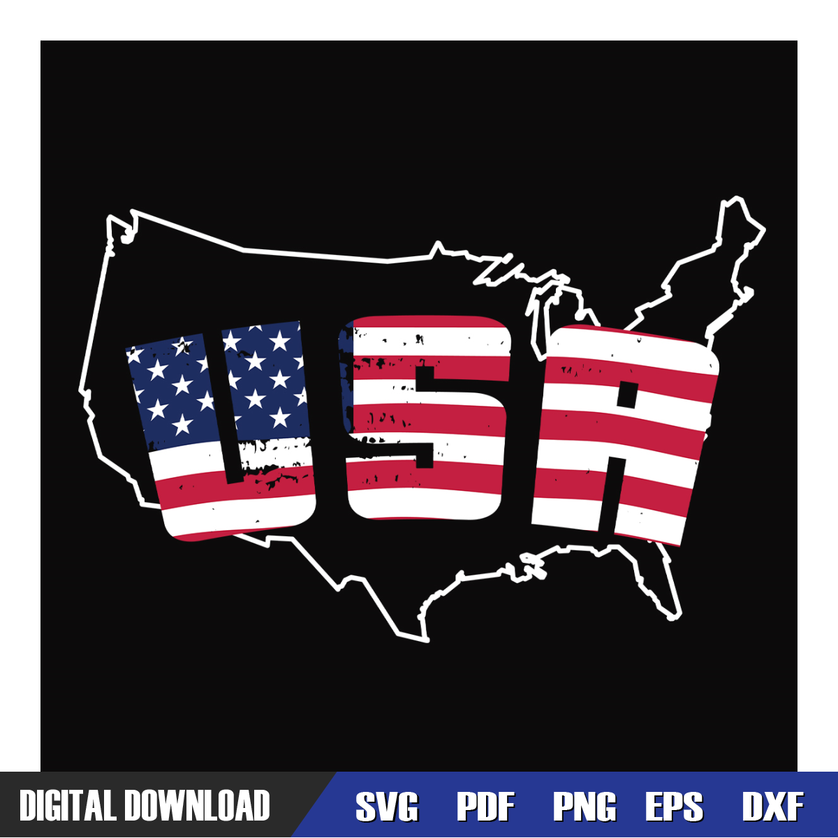 American Flag USA Map SVG,Independence Day, 4th of July SVG, | Inspire ...