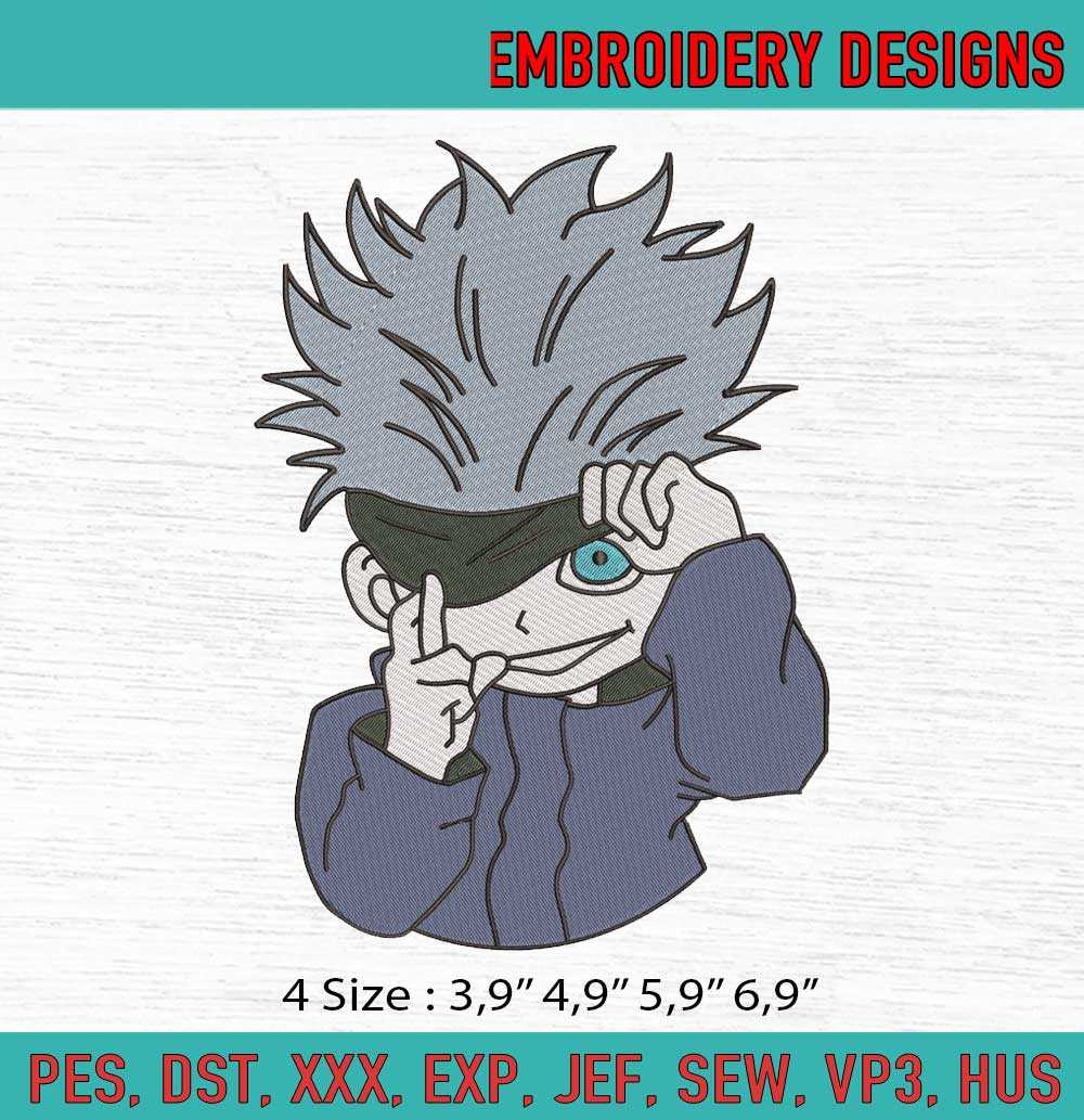 Gojo Satoru Jujutsu Kaisen Anime Machine Embroidery Digitizi - Inspire ...