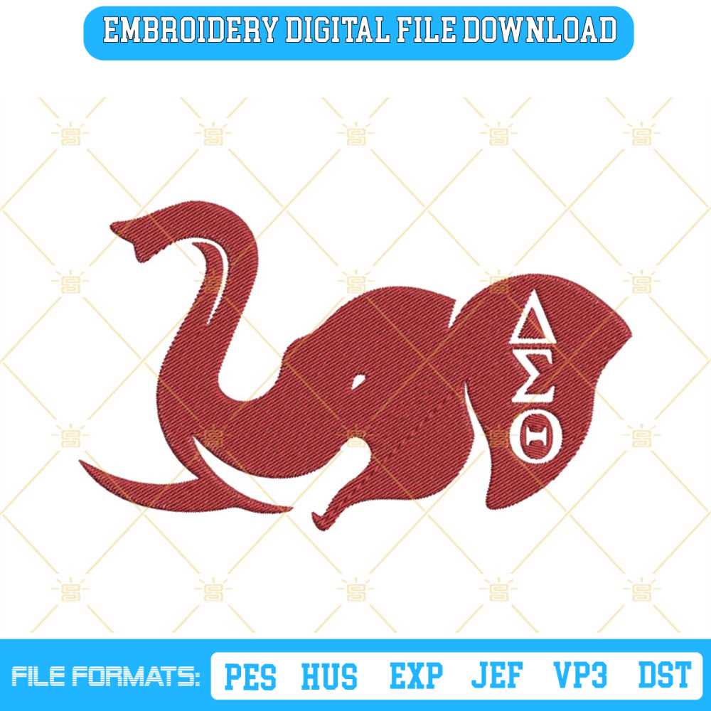 Delta Sigma Theta Elephant Embroidery Design Files | Inspire Uplift
