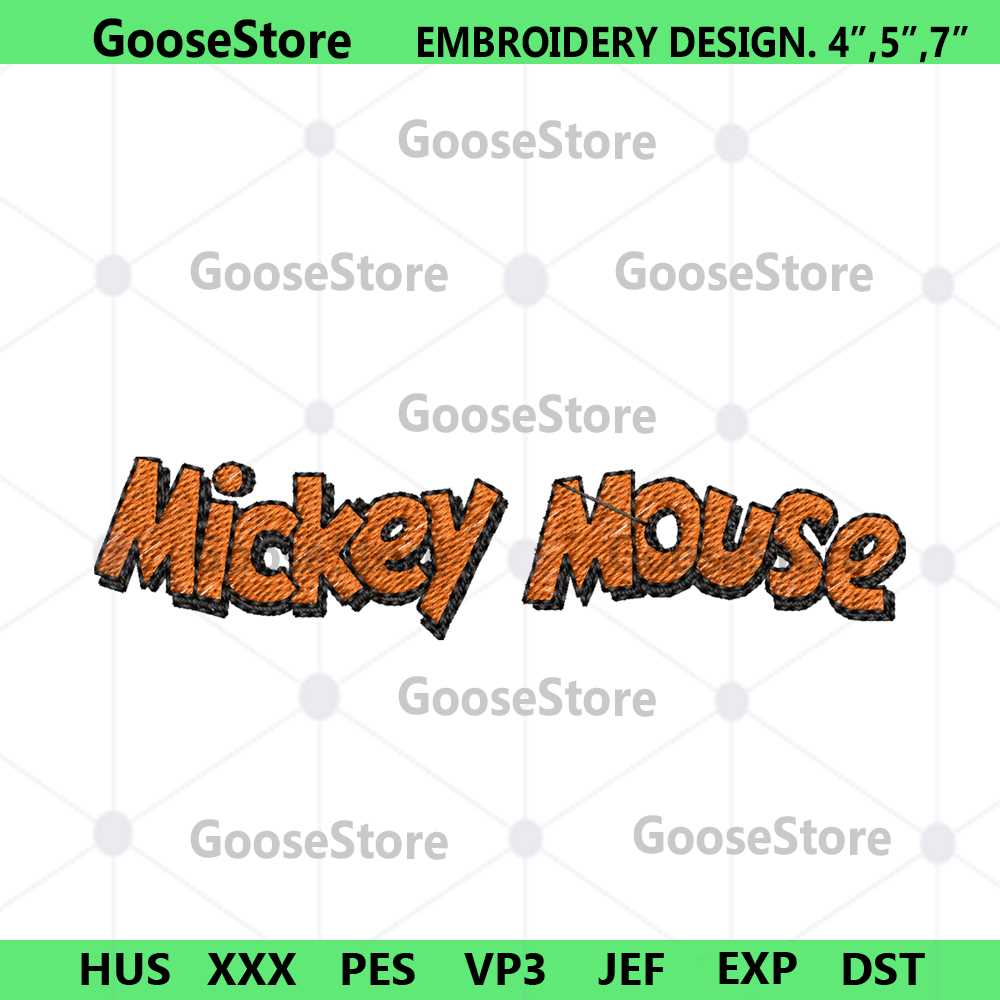 Mickey Mouse Name Embroidery Design Download - Inspire Uplift
