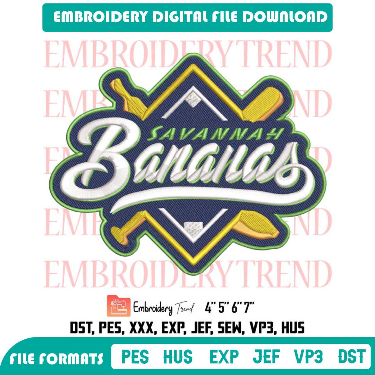 Savannah Bananas Logo Embroidery, MLB Savannah Bananas | Inspire Uplift