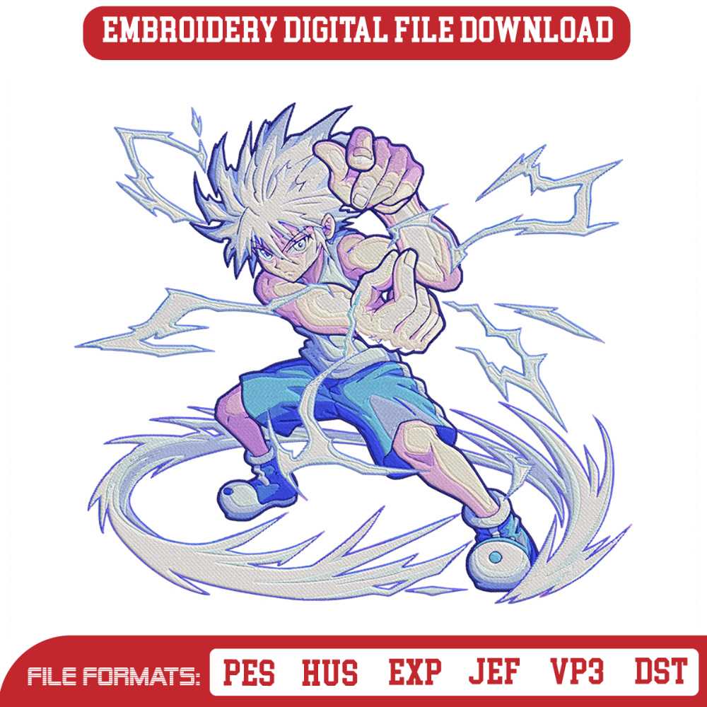 Killua Zoldyck Skill Embroidery Embroidery Designs File, Hun | Inspire ...