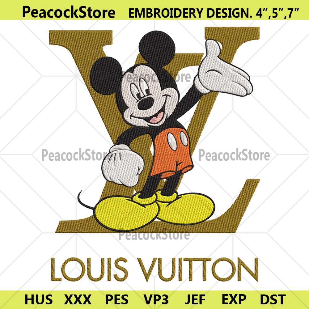 Mickey Delighted Louis Vuitton Logo Embroidery Design Downlo - Inspire ...