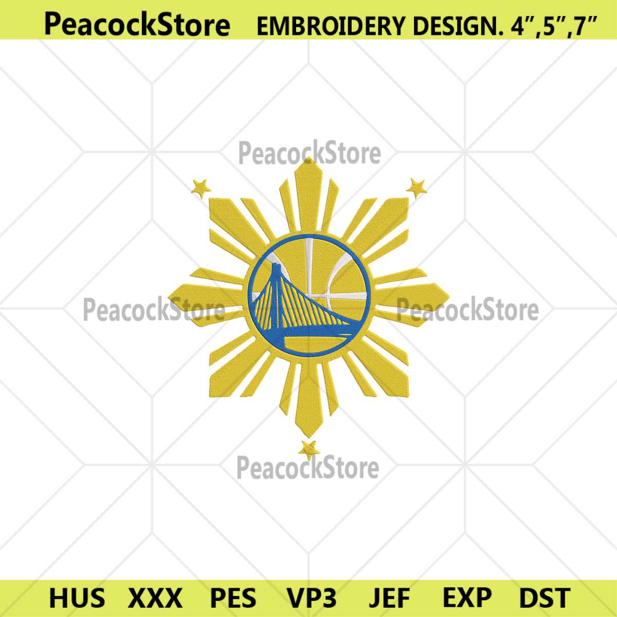 NBA Golden State Warriors Logo Machine Embroidery Files, NBA | Inspire ...