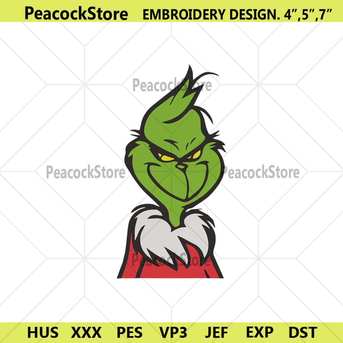 Grinch Face Christmas Machine Embroidery File Digital, The G | Inspire ...