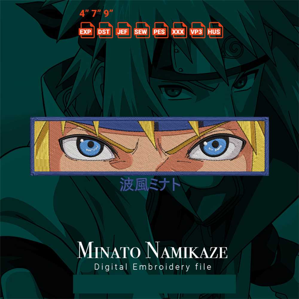 Digital Embroidery Minato Namikaze Japan Name Naruto Charact | Inspire ...