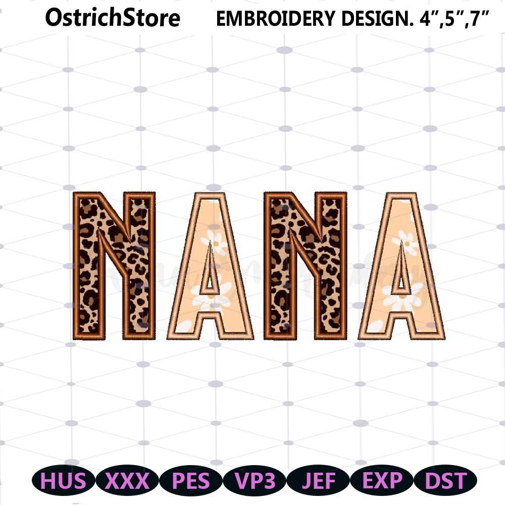 NANA Applique Embroidery Design, Machine Embroidery Design, - Inspire ...