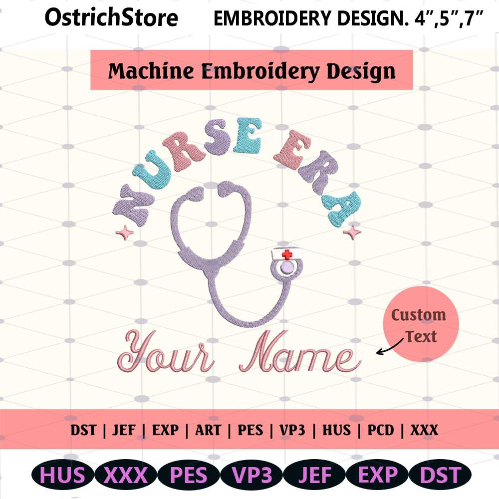 Personalized Nurse Embroidery Design, In My Nurse Era Embroi | Inspire ...
