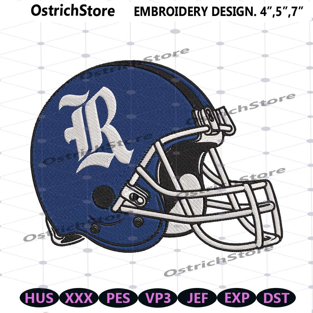 Rice Owls Helmet Embroidery Digitizing Instant Download. | Inspire Uplift