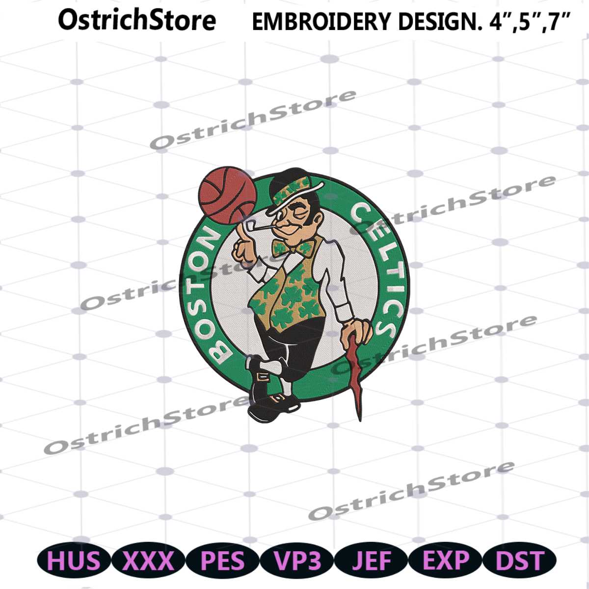 Boston Celtics Logo Machine Embroidery Instant File, Boston | Inspire ...