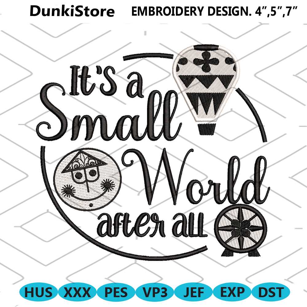 Machine Embroidery Its a Small World Sign | Inspire Uplift