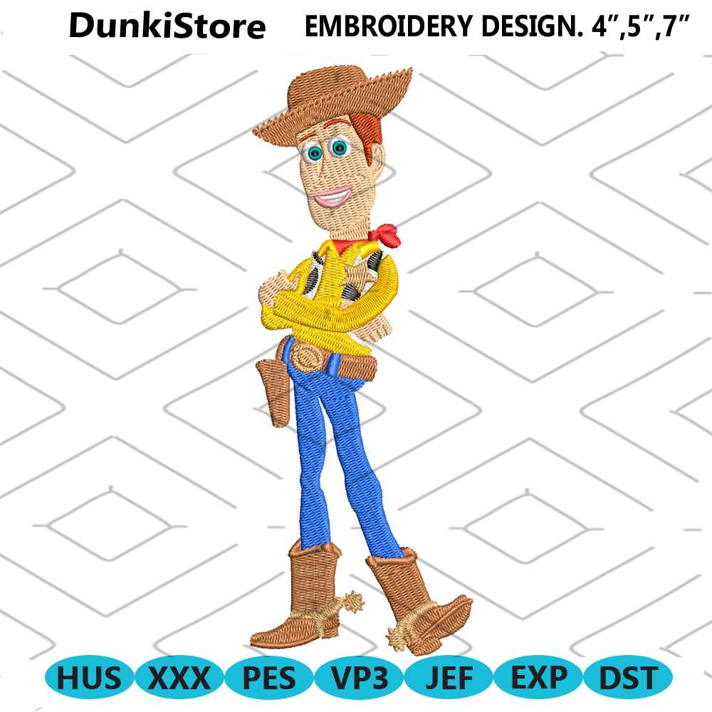 Toy Story Woody inspired Machine Embroidery Design - Inspire Uplift
