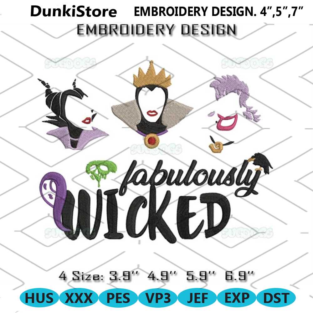 Fabulously Wicked Embroidery Design File, Evil Queen Embroid | Inspire ...