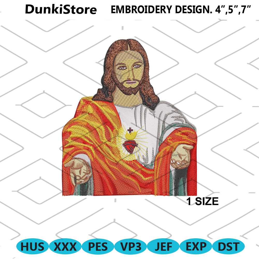 Jesus Embroidery Design File for Full Back Size, Religious E | Inspire ...