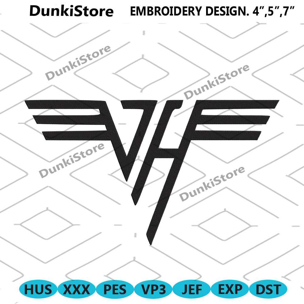 Van Halen Logo Rock Band Embroidery Design Download File | Inspire Uplift