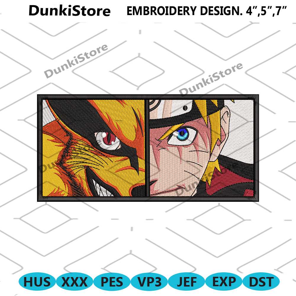Kurama X Naruto Embroidery Design Anime Naruto Embroidery Fi - Inspire ...