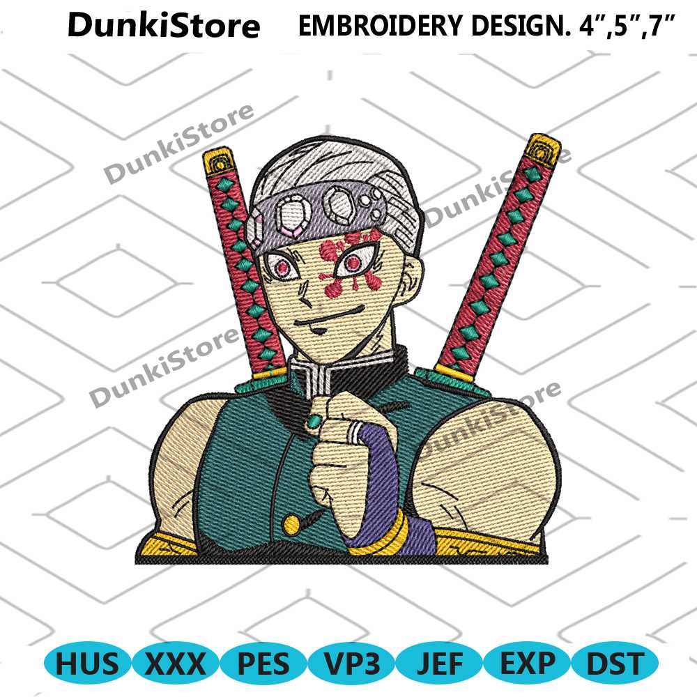 Tengen Uzui Embroidery Design Download Anime | Inspire Uplift