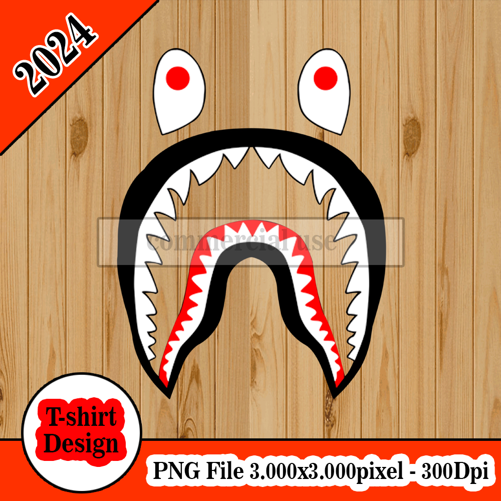 bape shark tshirt design PNG higt quality 300dpi digital fil | Inspire ...