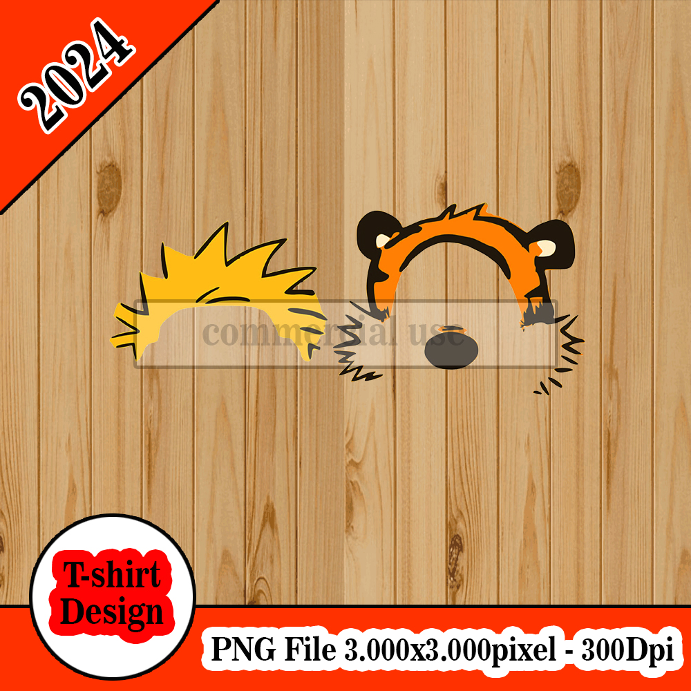 Calvin and Hobbes head tshirt design PNG higt quality 300dpi | Inspire ...