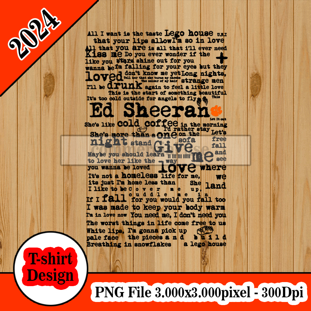 Ed Sheeran art print tshirt design PNG higt quality 300dpi d - Inspire ...