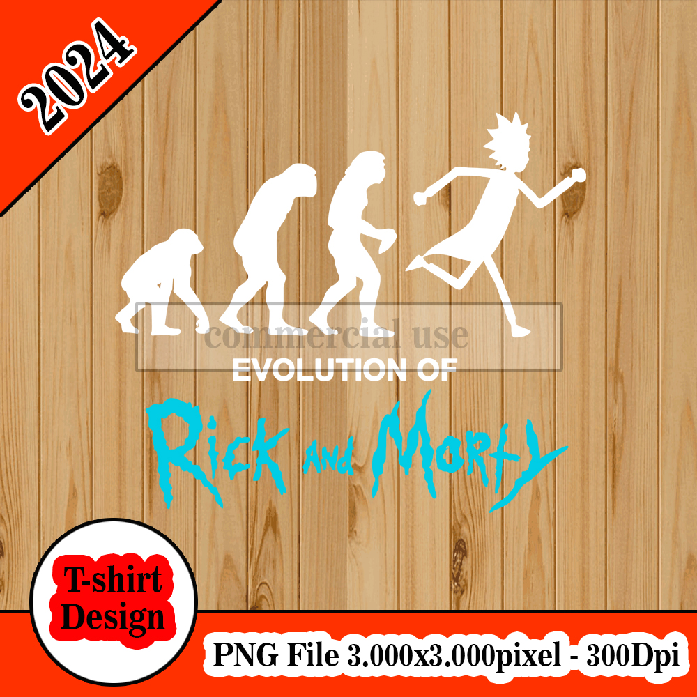Evolution Of Rick And Morty tshirt design PNG higt quality 3 | Inspire ...