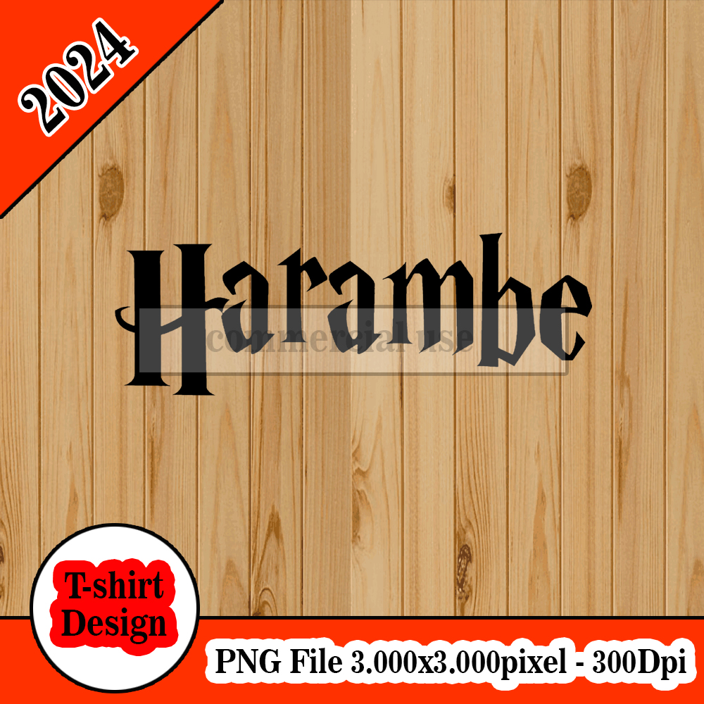 Harambe harry potter font tshirt design PNG higt quality 300 | Inspire ...