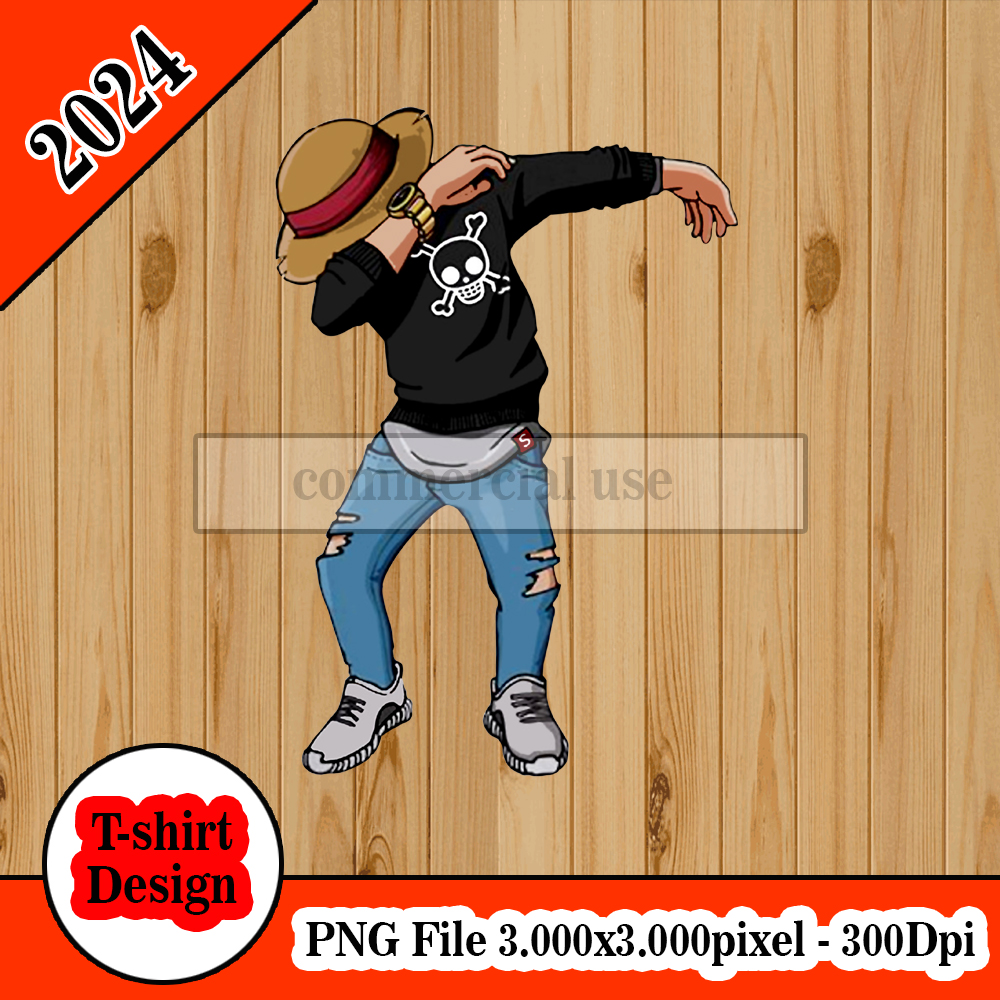 one piece luffy dab tshirt design PNG higt quality 300dpi di | Inspire ...