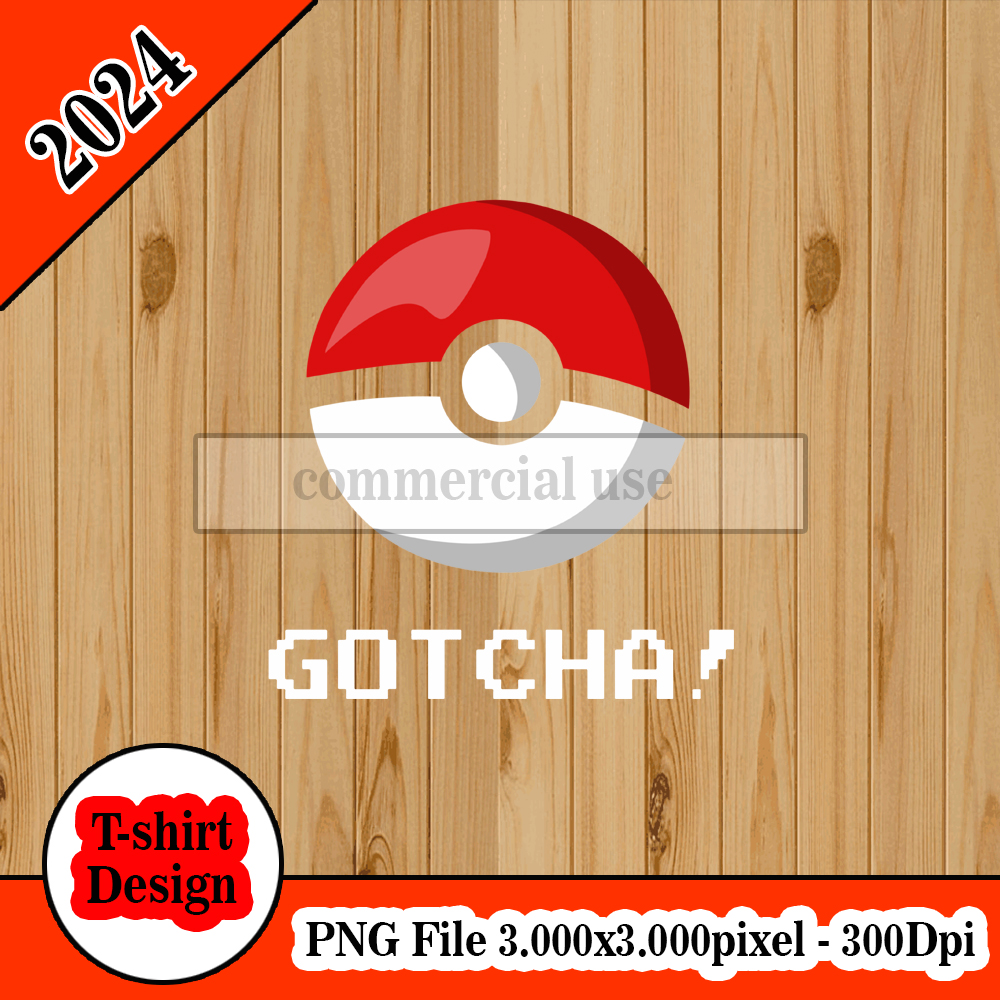 pokemon pokeball gotcha tshirt design PNG higt quality 300dp | Inspire ...